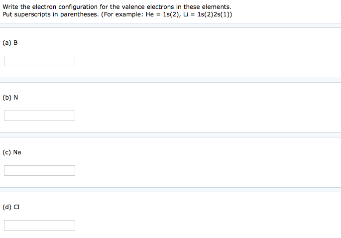 Solved Write the electron configuration for the valence | Chegg.com