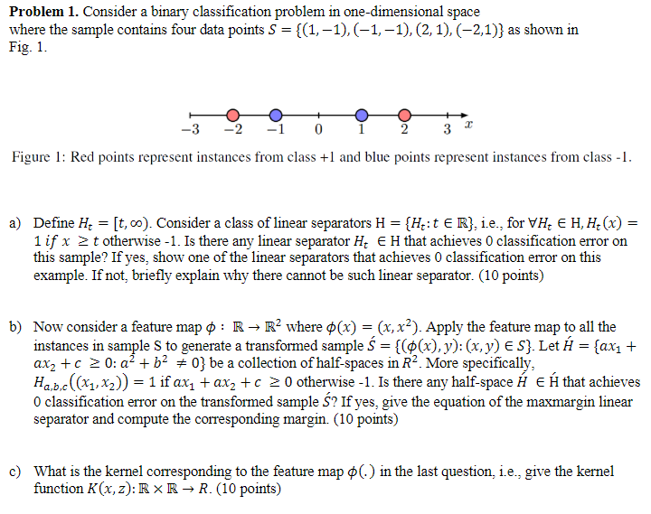 Problem 1 Consider A Binary Classification Problem 