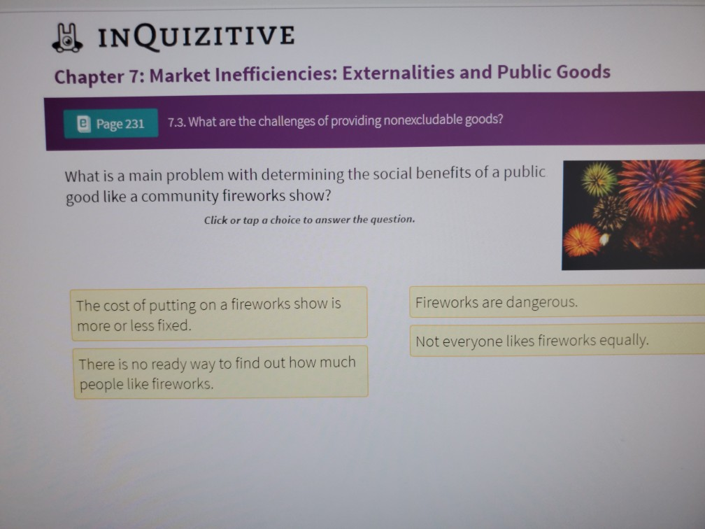 Solved: U INQUIZITIVE Chapter 7: Market Inefficiencies: Ex... | Chegg.com