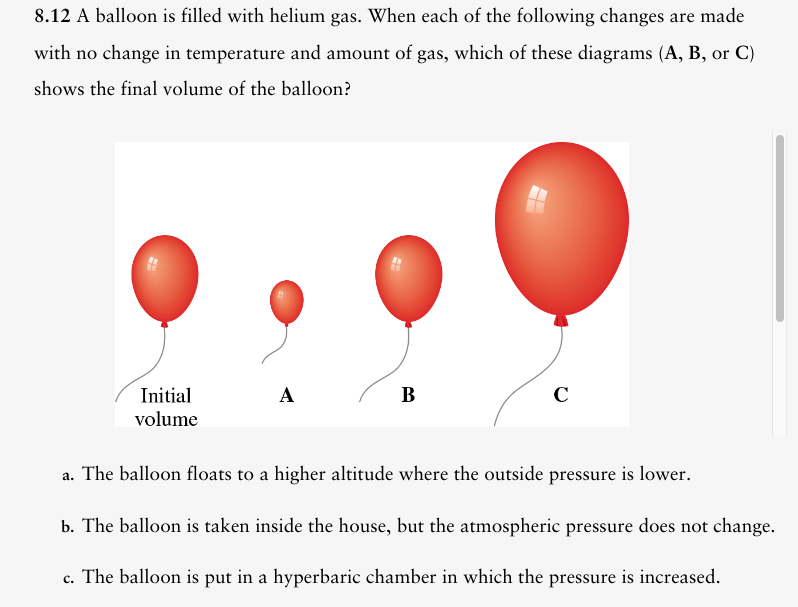 Solved 8.12 A balloon is filled with helium gas. When each | Chegg.com