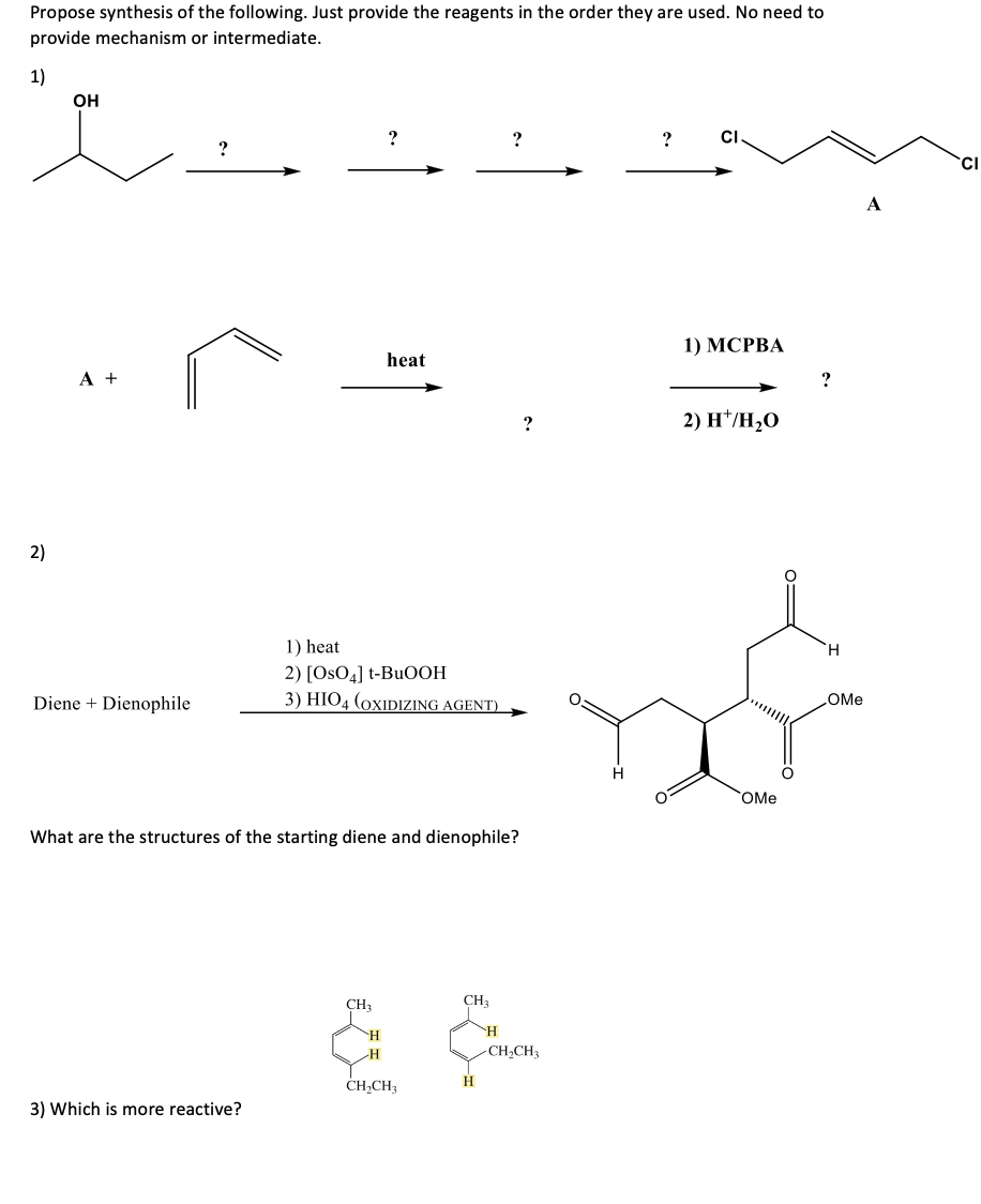 Solved Propose synthesis of the following. Just provide the | Chegg.com