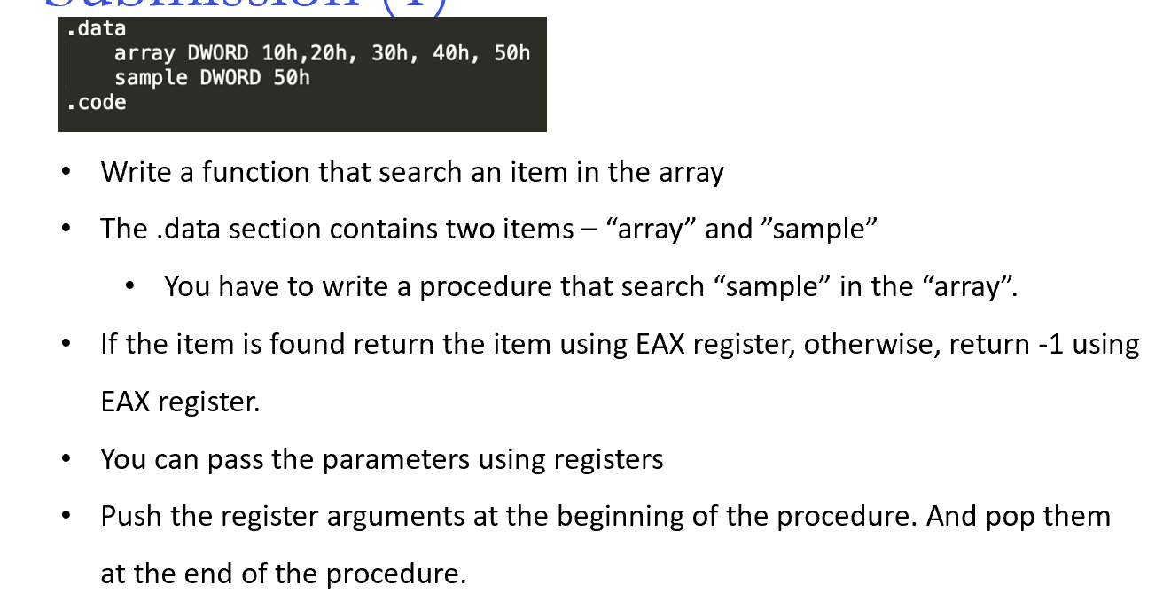 Solved data array DWORD 10h, 20h, 30h, 40h, 50h sample DWORD | Chegg.com