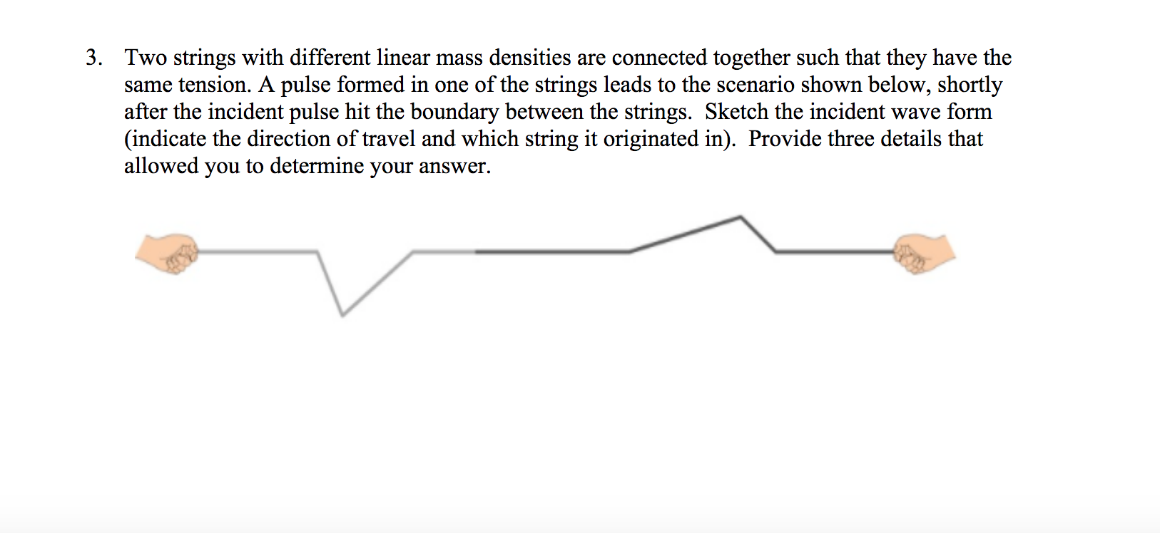 Solved 3 Two Strings With Different Linear Mass Densities 