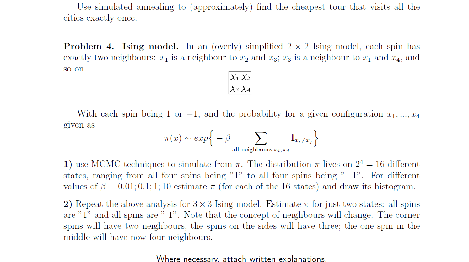Use simulated annealing to (approximately) find the | Chegg.com