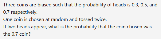 Solved Three coins are biased such that the probability of | Chegg.com