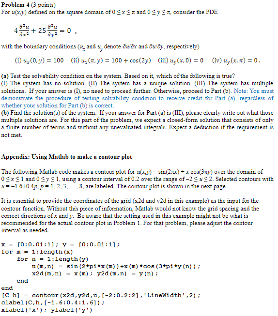 Solved Problem 4 ( 3 points) For u(x,y) defined on the | Chegg.com