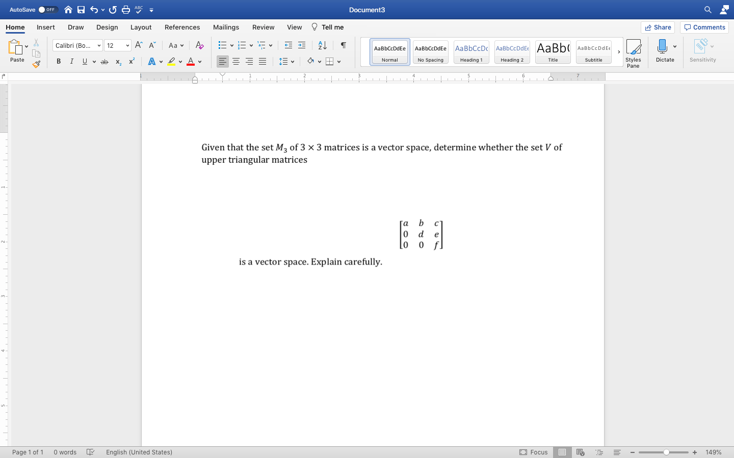 Solved AutoSave OFF 合同 58 ABC Document3 Home Insert Draw | Chegg.com