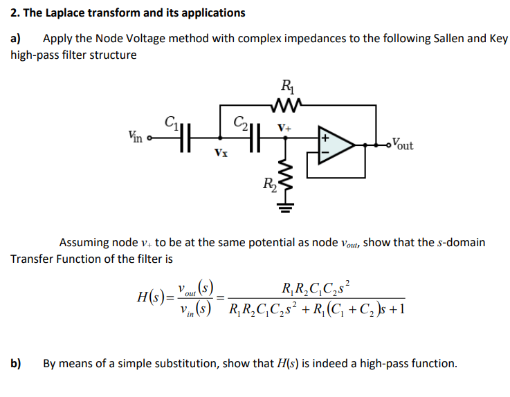 Solved 2. The Laplace transform and its applications a) | Chegg.com