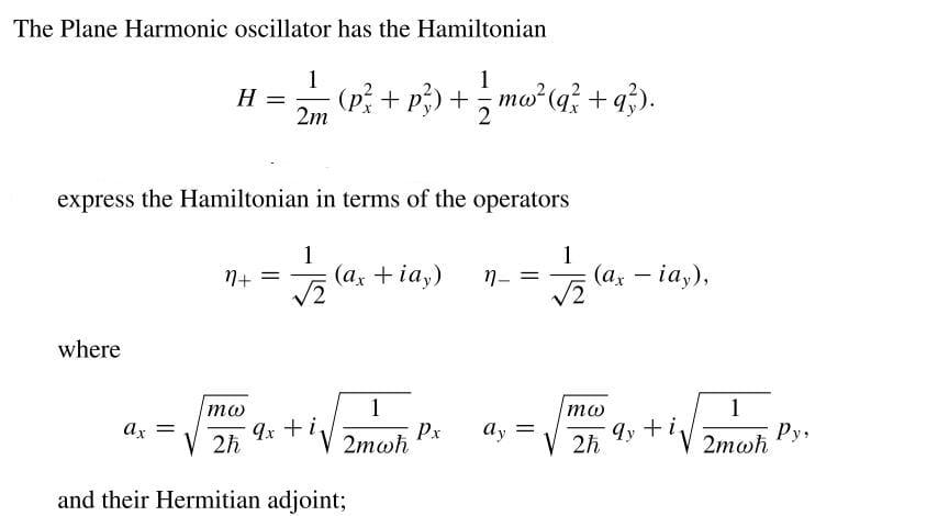 The Plane Harmonic oscillator has the Hamiltonian 1 H | Chegg.com