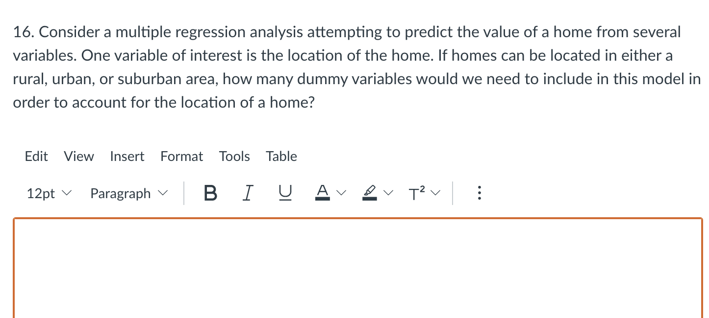 Solved 16. Consider a multiple regression analysis | Chegg.com