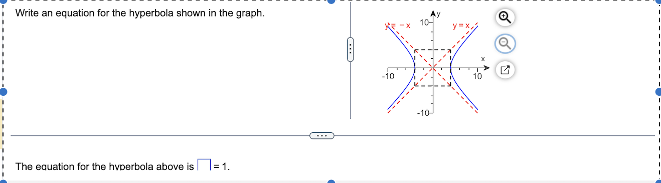 Solved Write an equation for the hyperbola shown in the | Chegg.com