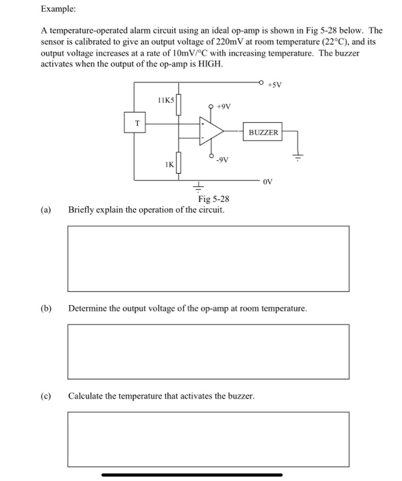 Solved Example A temperature-operated alarm circuit using an | Chegg.com