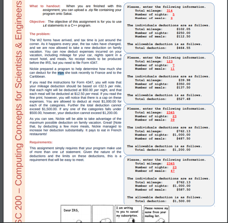 Solved Tax Form 4347 C++ Program Please help. I am lost. The | Chegg.com