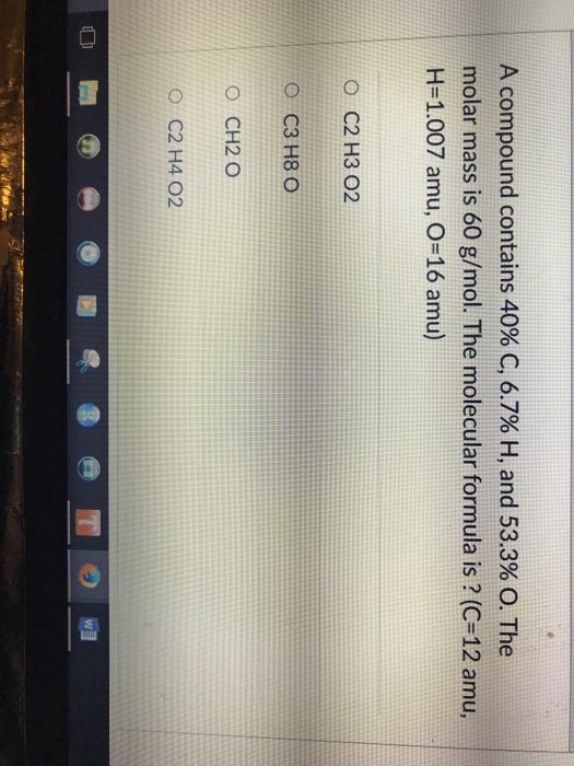Solved A compound contains 40% C, 6.7% H, and 53.3% O. The | Chegg.com