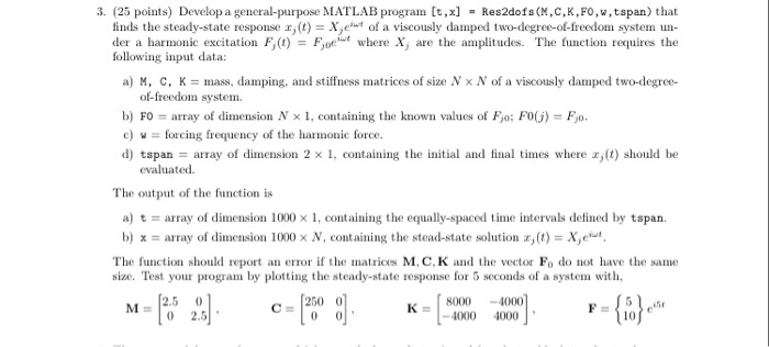 3. (25 points) Develop a general-purpose MATLAB | Chegg.com