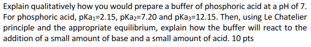 Solved Explain qualitatively how you would prepare a buffer | Chegg.com
