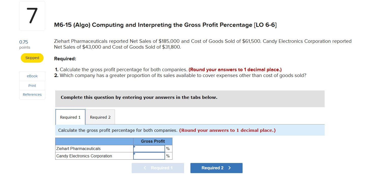 Solved M6-15 (Algo) Computing and Interpreting the Gross | Chegg.com