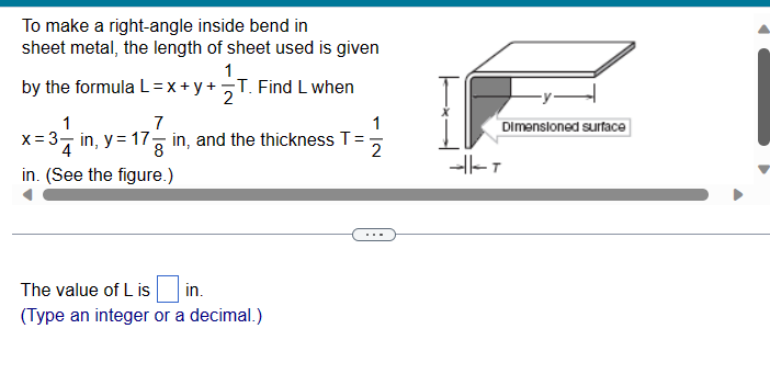 Solved To make a right-angle inside bend in sheet metal, the | Chegg.com