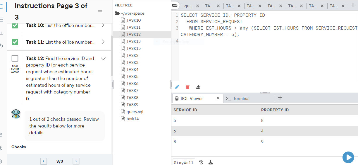 Task 12: Find the service ID and property ID for each | Chegg.com
