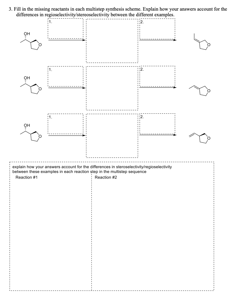 Solved 3. Fill in the missing reactants in each multistep | Chegg.com