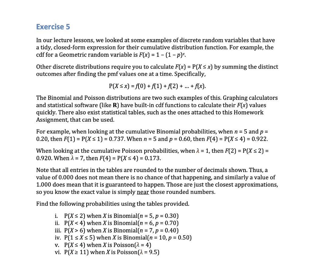 Solved Exercise 5 In Our Lecture Lessons We Looked At Some 