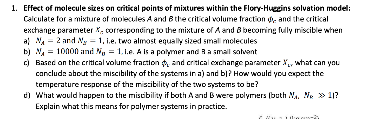 Solved Effect of molecule sizes on critical points of | Chegg.com