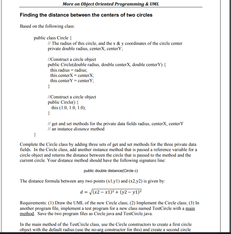 Solved Finding the distance between the centers of two | Chegg.com