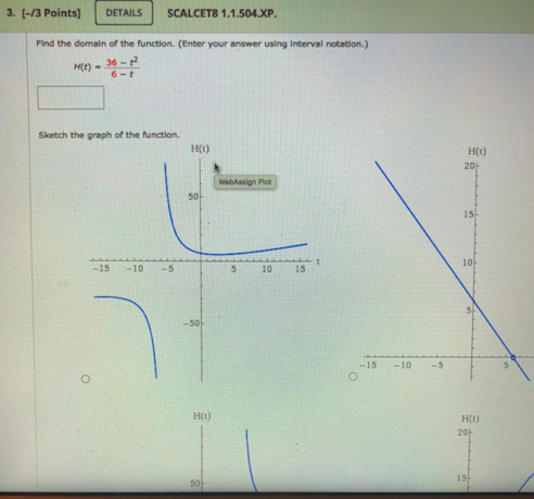 Solved 1. [-13 Points] DETAILS SCALCET8 1.1.032. Find the | Chegg.com