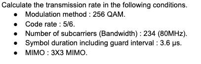Calculate the transmission rate in the following | Chegg.com