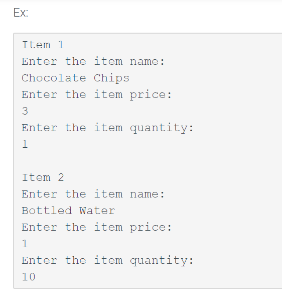 Solved: (1) Create Two Files To Submit: • Item ToPurchase.... | Chegg.com