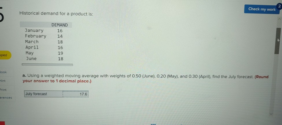 Solved Check my work d. Using simple linear regression | Chegg.com