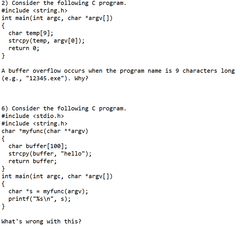Solved 2) Consider the following C program. #include int | Chegg.com