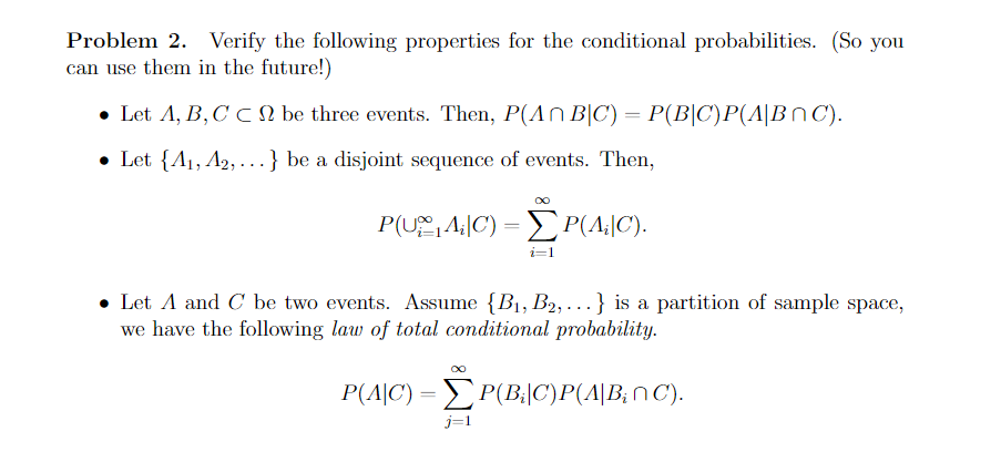 Solved Problem 2. ﻿Verify the following properties for the | Chegg.com