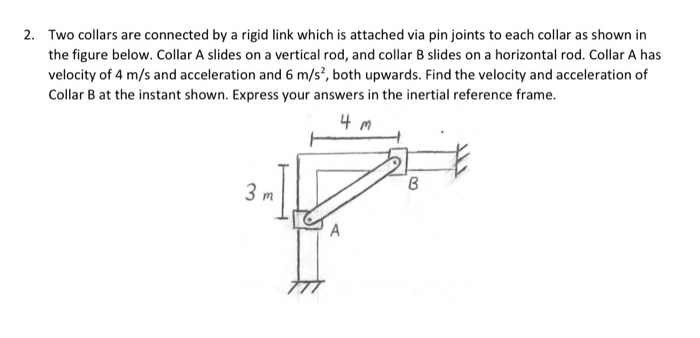 Solved Two collars are connected by a rigid link which is | Chegg.com