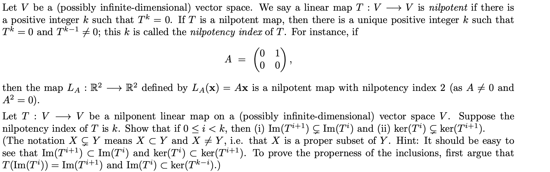 Solved Let V be a (possibly infinite-dimensional) vector | Chegg.com