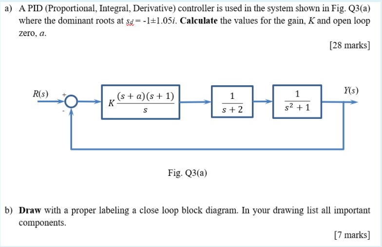 Solved a) A PID (Proportional, Integral, Derivative) | Chegg.com
