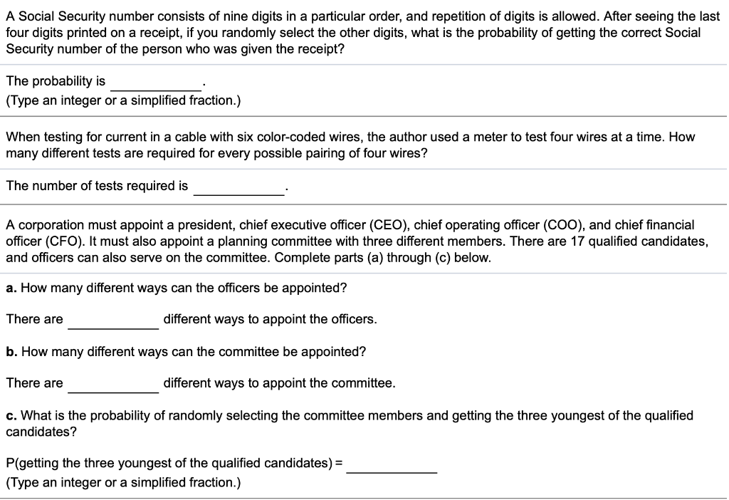 Solved A Social Security number consists of nine digits in a | Chegg.com