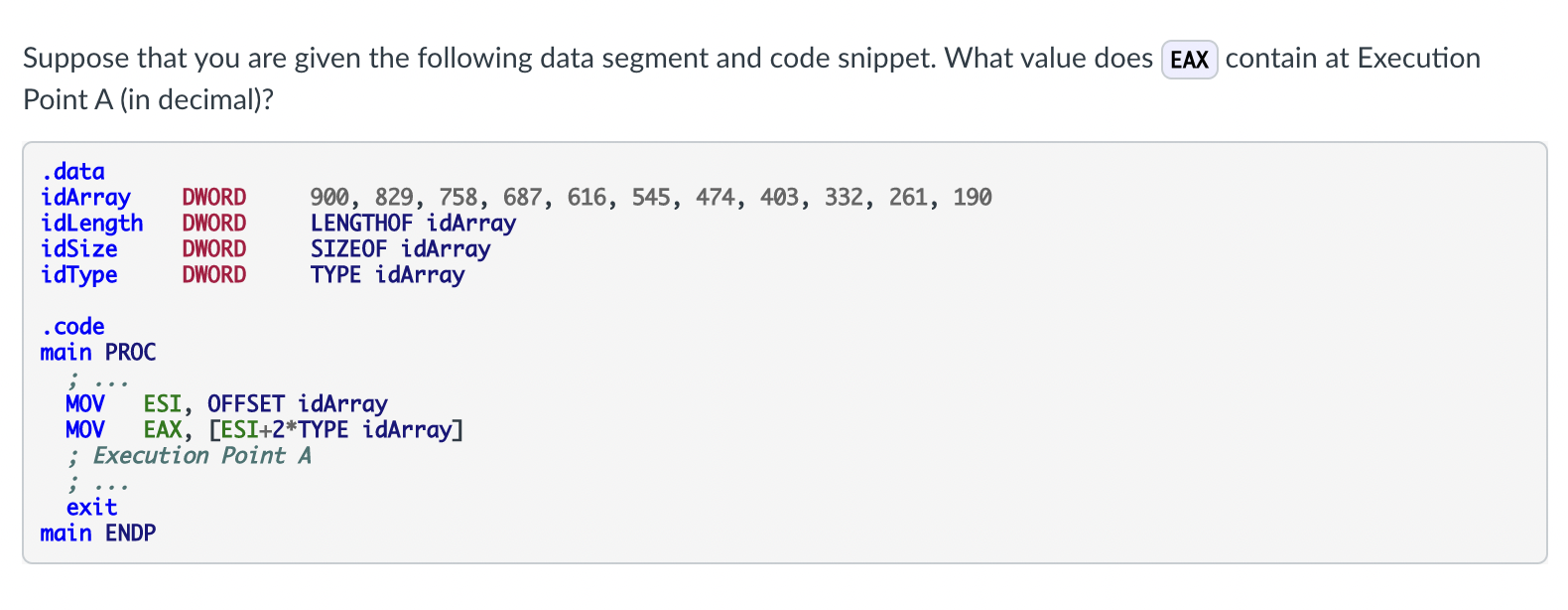 Solved Suppose that you are given the following data segment | Chegg.com