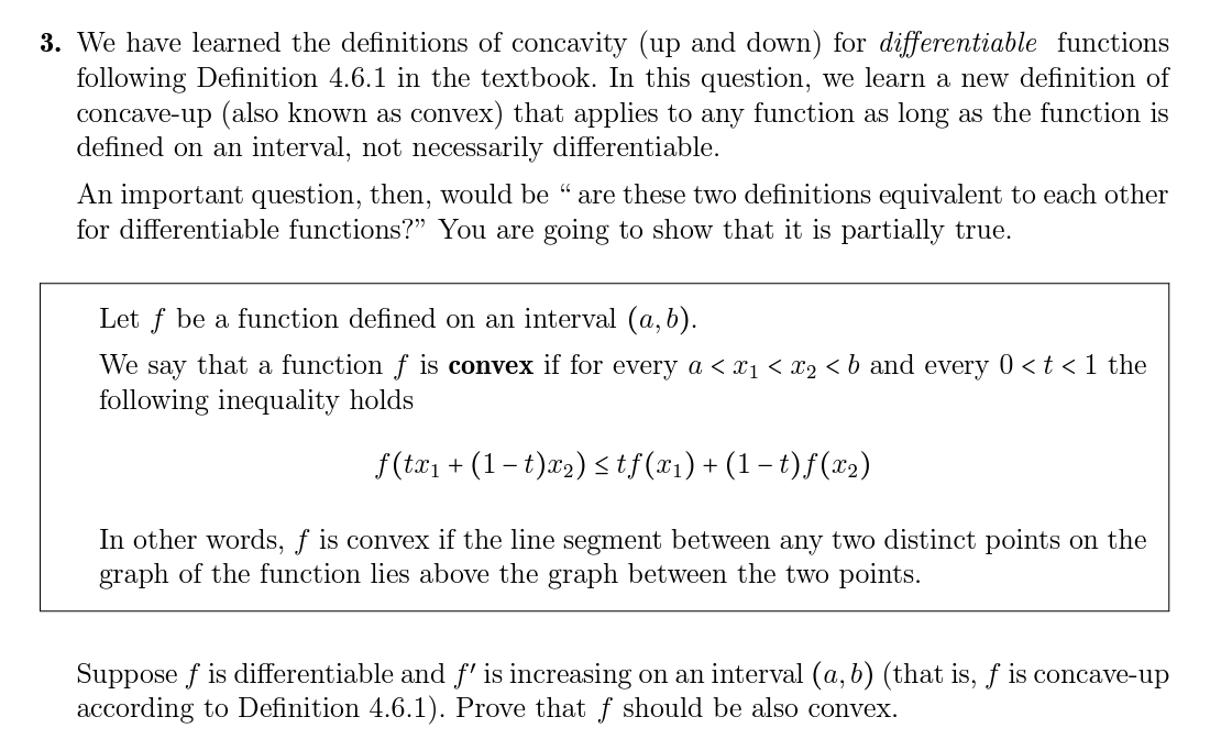 Solved We have learned the definitions of concavity (up and | Chegg.com