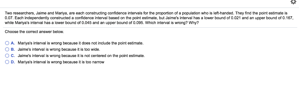 Solved Two researchers, Jaime and Mariya, are each | Chegg.com