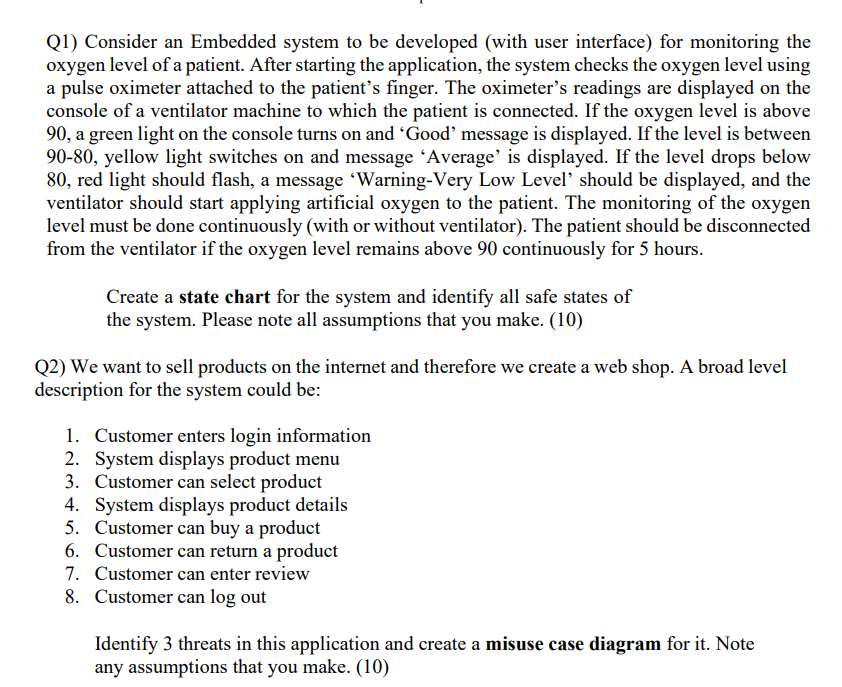 Solved Q1) Consider an Embedded system to be developed (with | Chegg.com