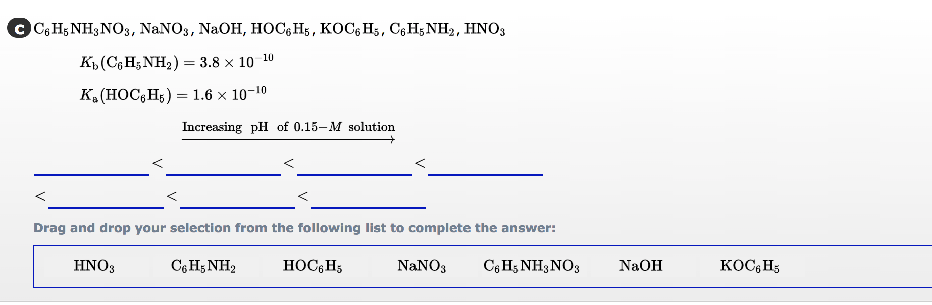 Solved a HOCI, HI, Nal, NaOci Increasing pH of 0.15–M | Chegg.com