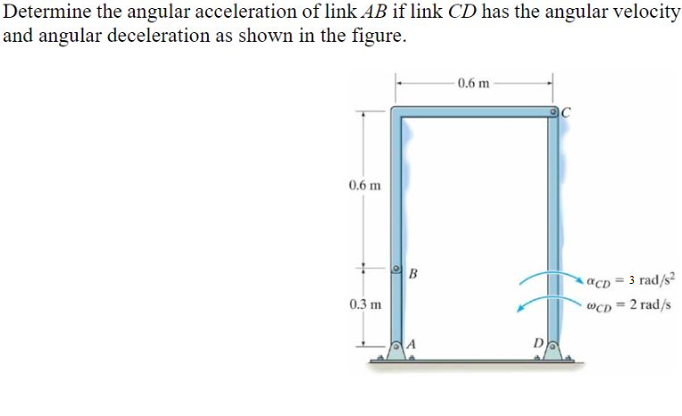 Solved Determine The Angular Acceleration Of Link Ab If Link