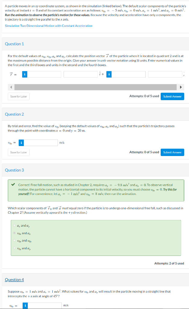 Solved A particle moves in an xy coordinate system, as shown | Chegg.com