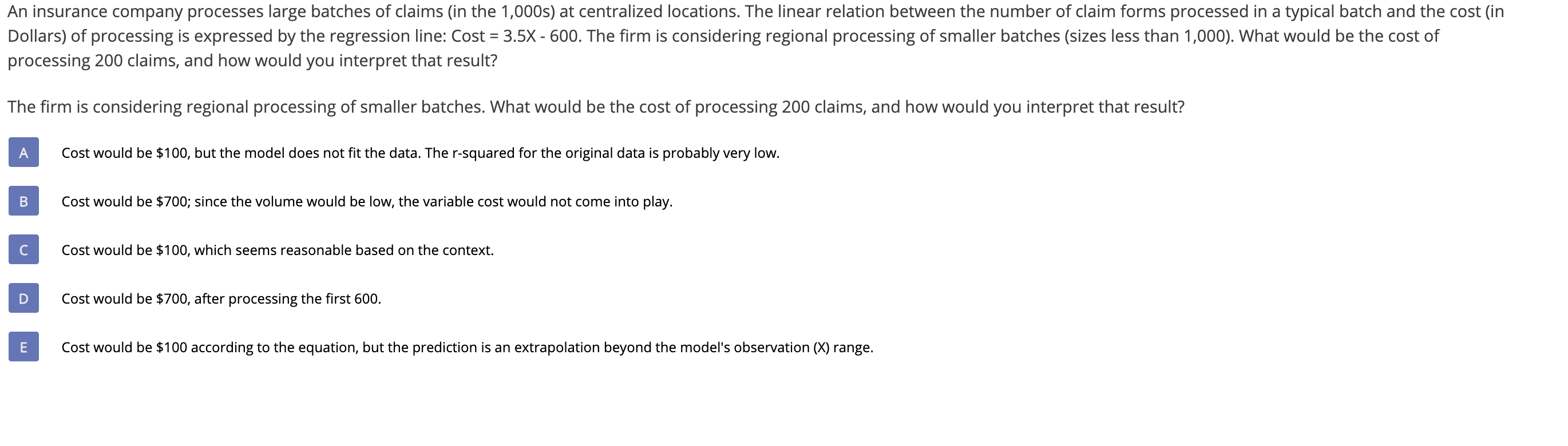 Solved An insurance company processes large batches of | Chegg.com