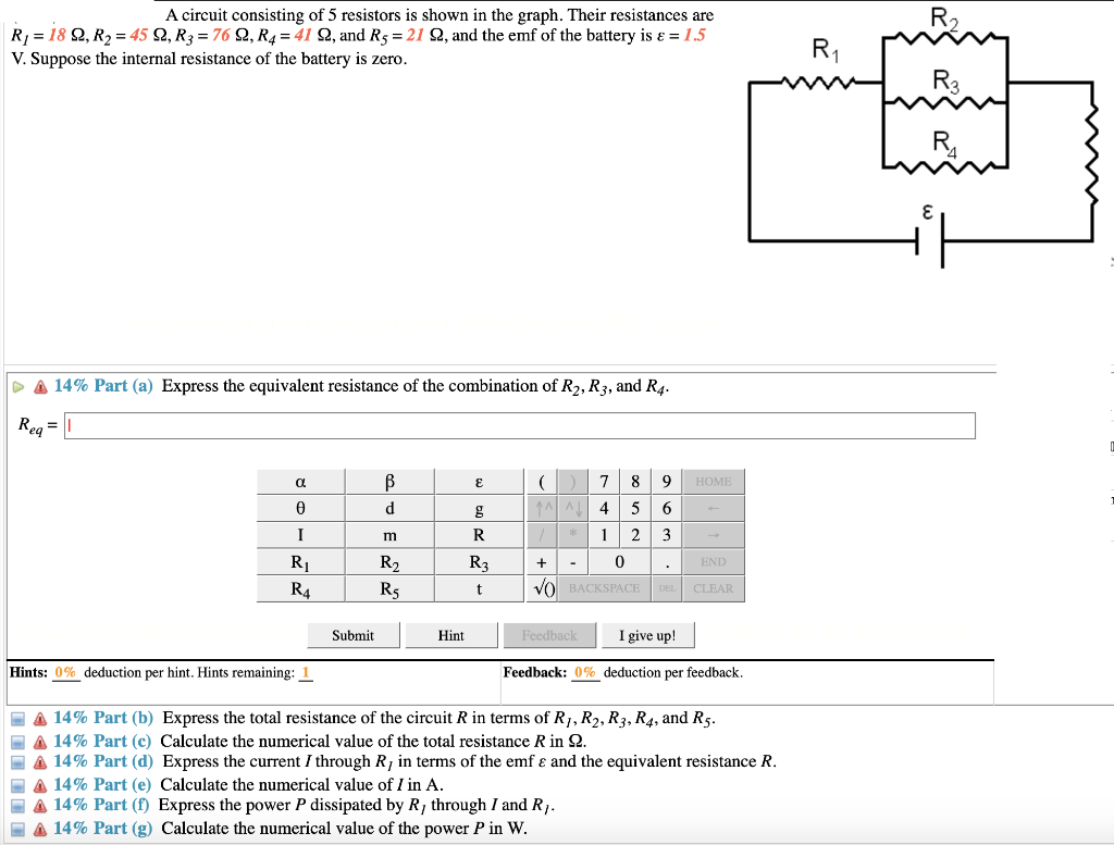 Solved R2 A circuit consisting of 5 resistors is shown in | Chegg.com