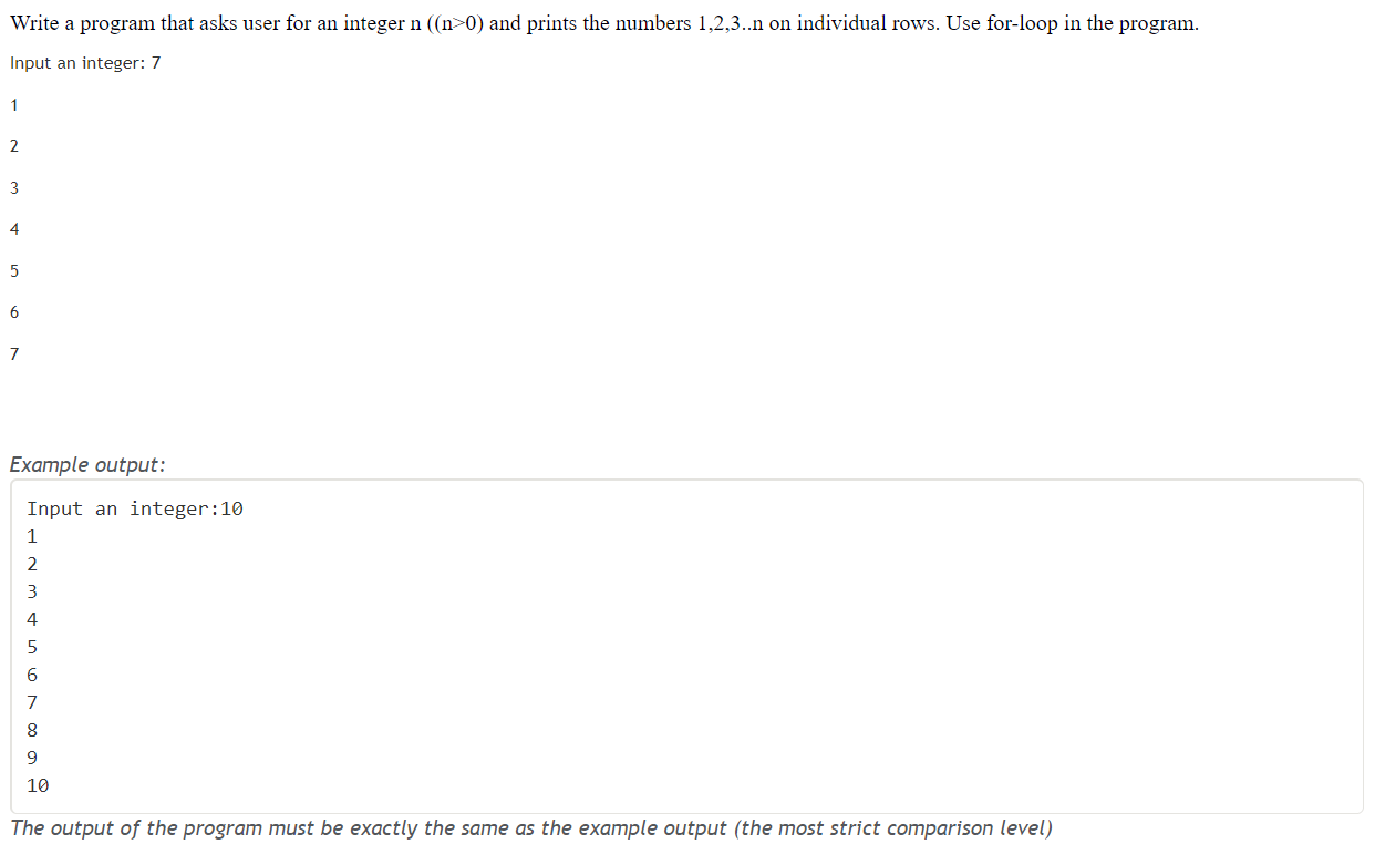 Solved Write a program that asks user for an integer n | Chegg.com