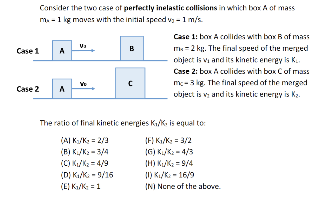 Solved Consider the two case of perfectly inelastic | Chegg.com