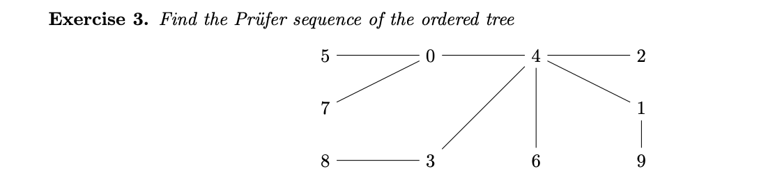 Solved Exercise 3 Find The Prüfer Sequence Of The Ordered 