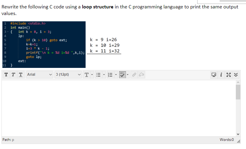 Solved Rewrite The Following C Code Using A Loop Structure 7531